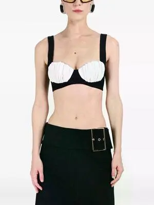 ROWEN ROSE Gathered-cup Bra - Black