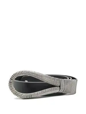 Orciani Chain-embellished Leather Belt - Black