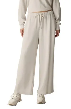 Eileen Fisher Organic Cotton Blend Ankle Wide Leg Drawstring Pants - Plstr