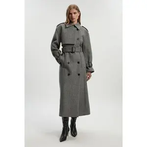 Karen Millen Herringbone Tailored Maxi Coat