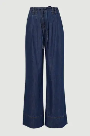 Karen Millen Wide Leg Denim Trousers