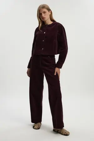 Karen Millen Cord Straight Leg Trousers