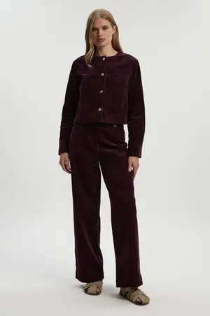 Karen Millen Cord Collarless Tailored Jacket