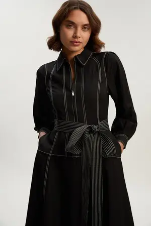 Karen Millen Twill Maxi Shirtdress