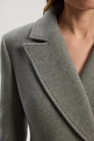 Karen Millen Wool Blend Tailored Maxi Coat - Grey Marl