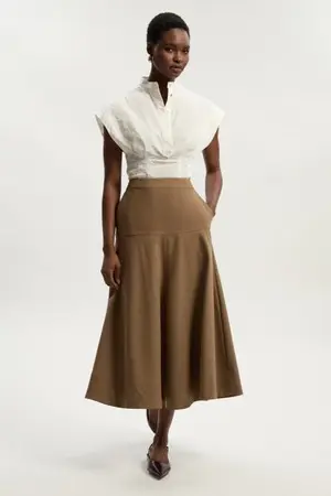 Karen Millen Viscose Blend Tailored Full Skirt