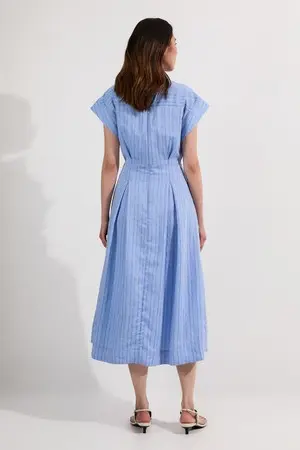 Karen Millen Belted Striped Midi Shirt Dress