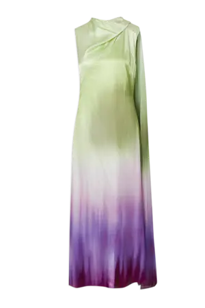 Karen Millen Ombre Satin Cape Midi Dress