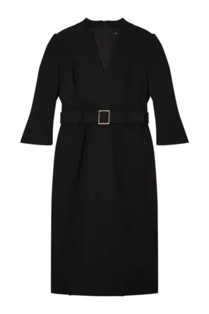 Karen Millen Belted 3/4 Sleeve Midi Dress - Black