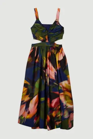 Karen Millen Floral Taffeta Maxi Dress