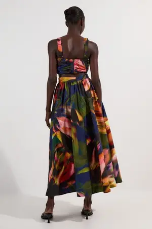 Karen Millen Floral Taffeta Maxi Dress