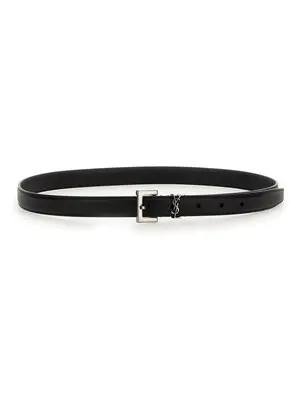 Saint Laurent Thin Cassandras Belt - Black