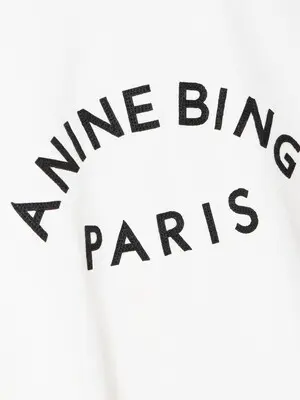 ANINE BING Jaylin Appliquéd Cotton-jersey T-shirt