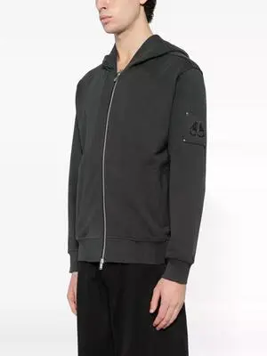 Moose Knuckles Logo-plaque Cotton Hoodie - Grey