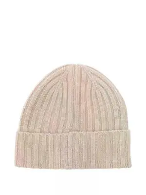 MC2 SAINT BARTH Ribbed Embroidered Beanie - Neutrals