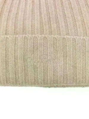 MC2 SAINT BARTH Ribbed Embroidered Beanie - Neutrals