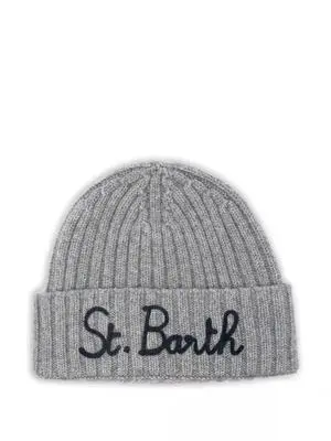 MC2 SAINT BARTH Embroidered Ribbed Hat - Grey