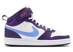 Nike Court Borough Mid 2 Sneakers - White/eggplant/active Fuchsia
