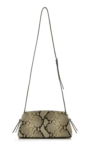 Staud Maude Convertible Snake-effect Leather Clutch - Animal