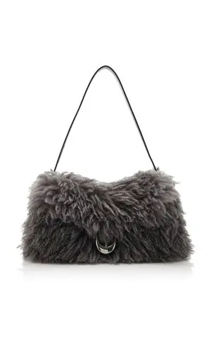 Staud Harlow Faux Fur Bag - Grey