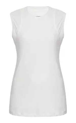 JIL SANDER Cotton Double Layer Tank - White