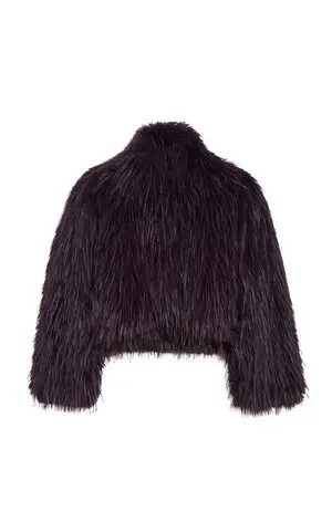 Apparis Ginette Cropped Faux Fur Jacket Black