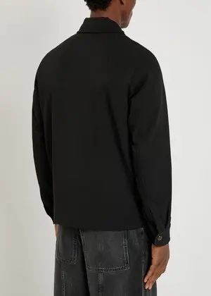 LES DEUX Logo-embroidered Twill Jacket - Black