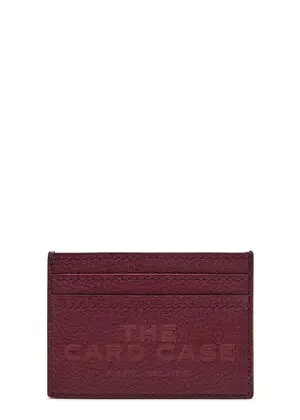Marc Jacobs The Card Case Grained Leather Card Holder - Burgundy