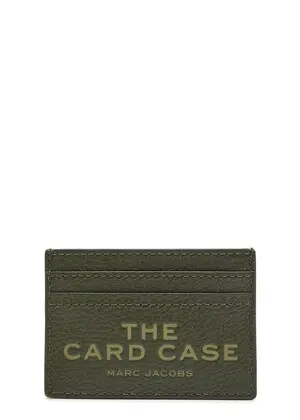 Marc Jacobs The Card Case Grained Leather Card Holder - Dark Green
