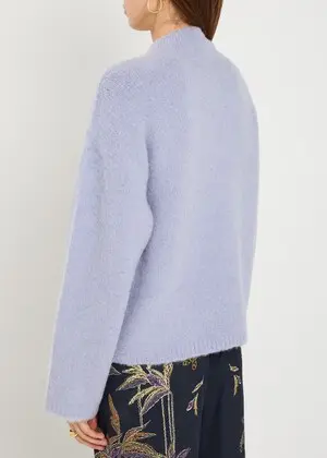 FORTE_FORTE Mock-neck Brushed Wool-blend Jumper - Lilac
