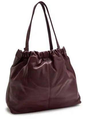 Marc Jacobs Leather Tote Bag With Chain Embellishment - Plum