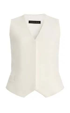 SEV Tailored Wool-crepe Vest - White