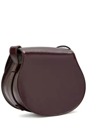Chloé Marcie Small Glossed Leather Saddle Bag - Red