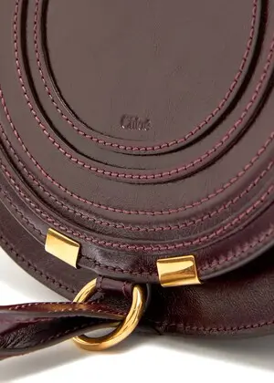 Chloé Marcie Small Glossed Leather Saddle Bag - Red