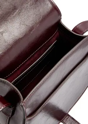 Chloé Marcie Small Glossed Leather Saddle Bag - Red