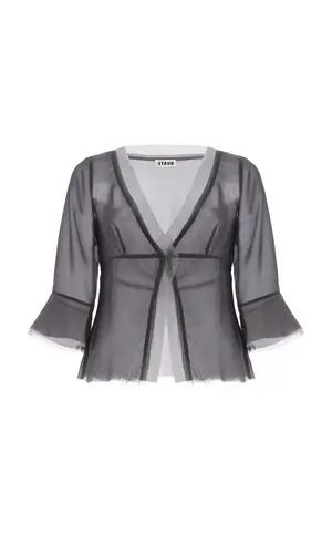 Staud Jenny Silk Top - Grey
