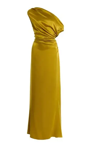 Staud Phare Stretch-silk Maxi Dress - Yellow