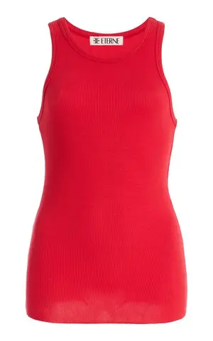 Eterne High Neck Fitted Tank - Red