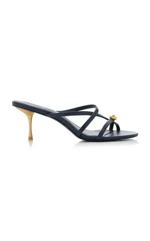 Cult Gaia Valeska Leather Sandals - Navy