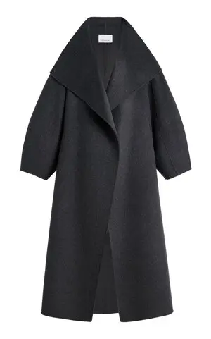 THE FRANKIE SHOP Leroy Funnel-Neck Wool Coat Grey