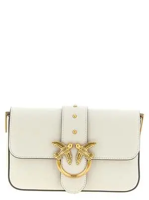 Pinko Mini Love Slouchy Shoulder Bag - White