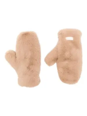 MOLLIOLLI Bear Faux Fur Mittens - Beige