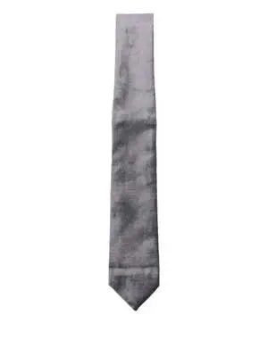 FORTE_FORTE Velvet Neck Tie - Grey