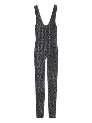 Gucci Gg Crystal Chenille Jumpsuit - Grey