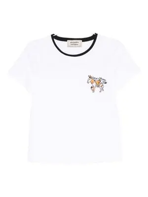 ALESSANDRO ENRIQUEZ Embroidered Cotton T-shirt - White