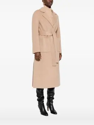 ERMANNO FIRENZE Belted Long Coat - Dove Grey
