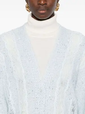 ERMANNO FIRENZE V-neck Cable-knit Cardigan