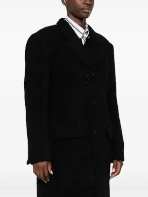 DUNST Wool Single-breasted Coat - Black