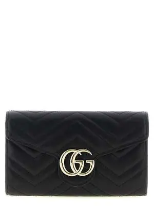 Gucci Gg Marmont' Wallet On Chain - Black