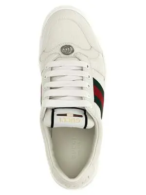 Gucci Screener Leather Sneakers - White